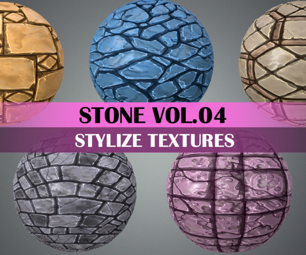 ArtStation - Stylized Stone Tile Vol.04 - Hand Painted Texture Pack ...