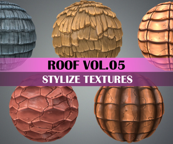 ArtStation - Stylized Roof Tile Vol.05 - Hand Painted Texture Pack ...