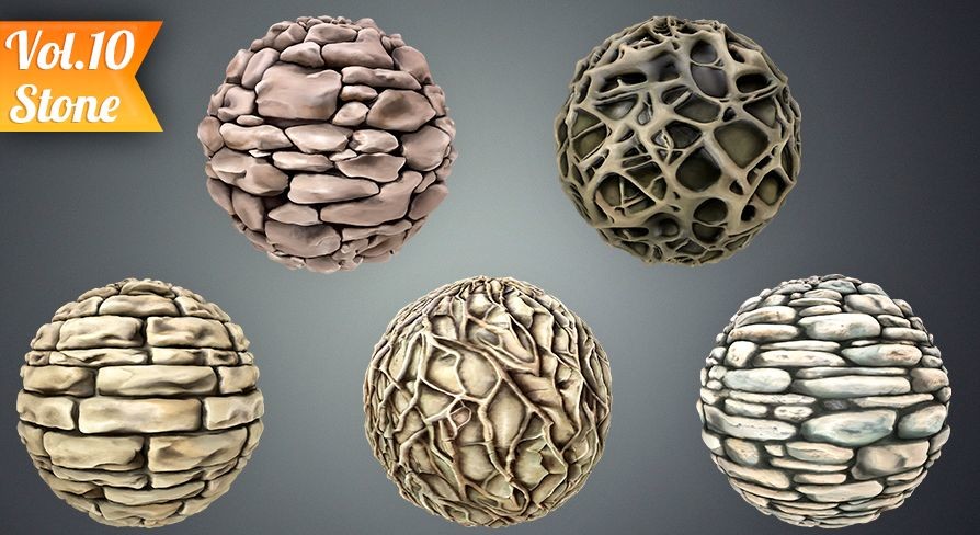 ArtStation - Stylized Stone Vol.10 - Hand Painted Texture Pack | Game ...