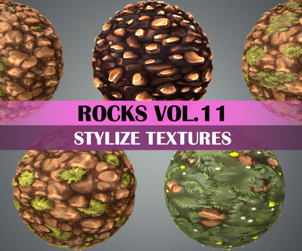 ArtStation - Stylized Rocks Vol.11 - Hand Painted Texture Pack | Game ...