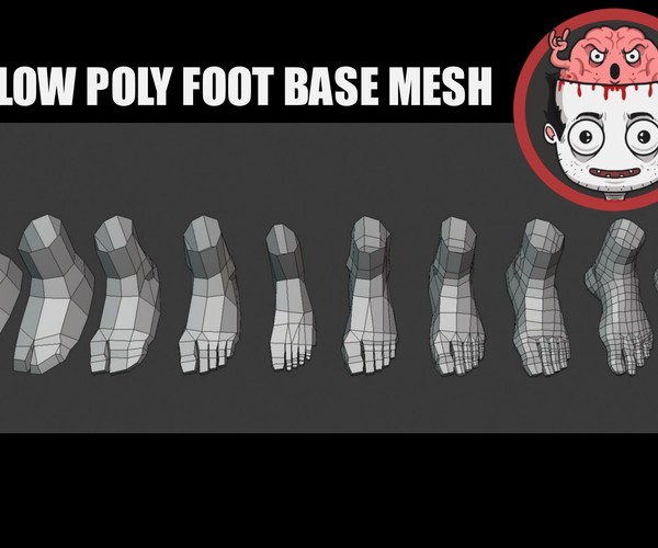 ArtStation - Low poly foot basemesh pack | Resources