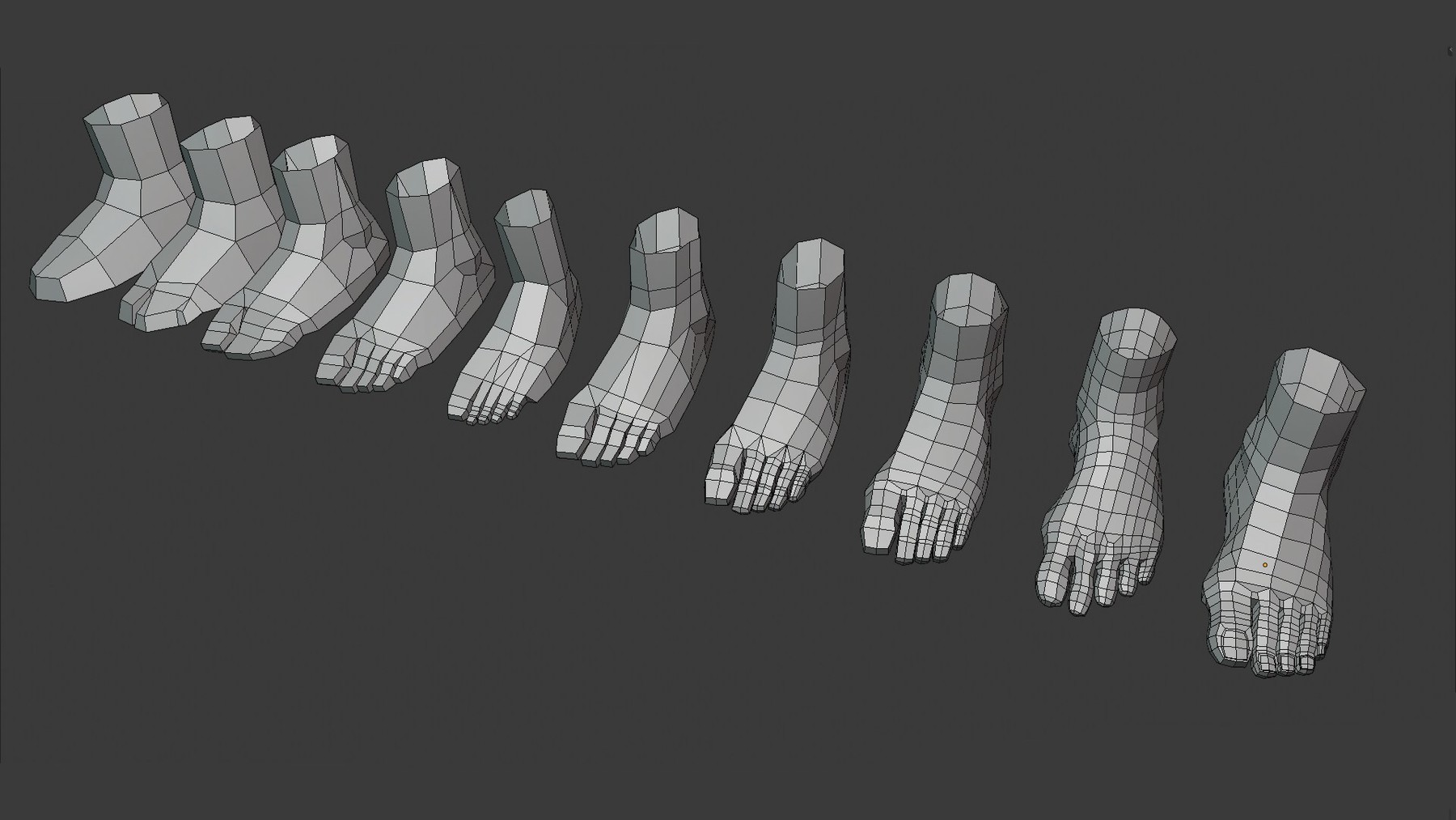ArtStation - Low poly foot basemesh pack | Resources