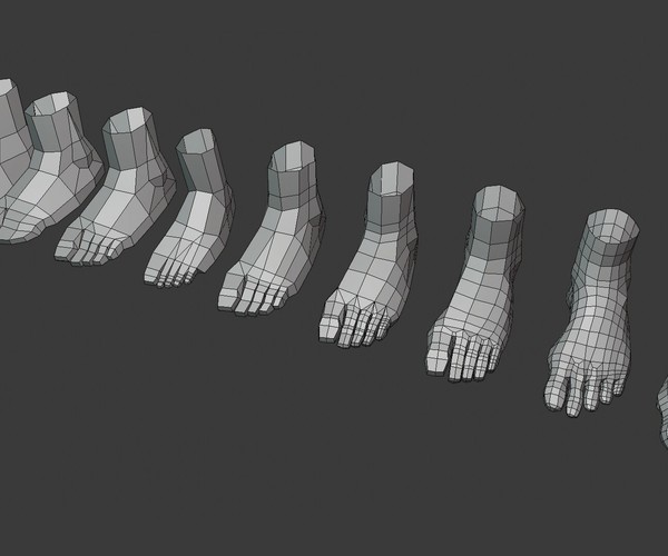 ArtStation - Low poly foot basemesh pack | Resources
