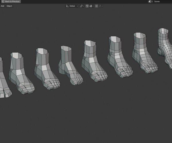 ArtStation - Low poly foot basemesh pack | Resources