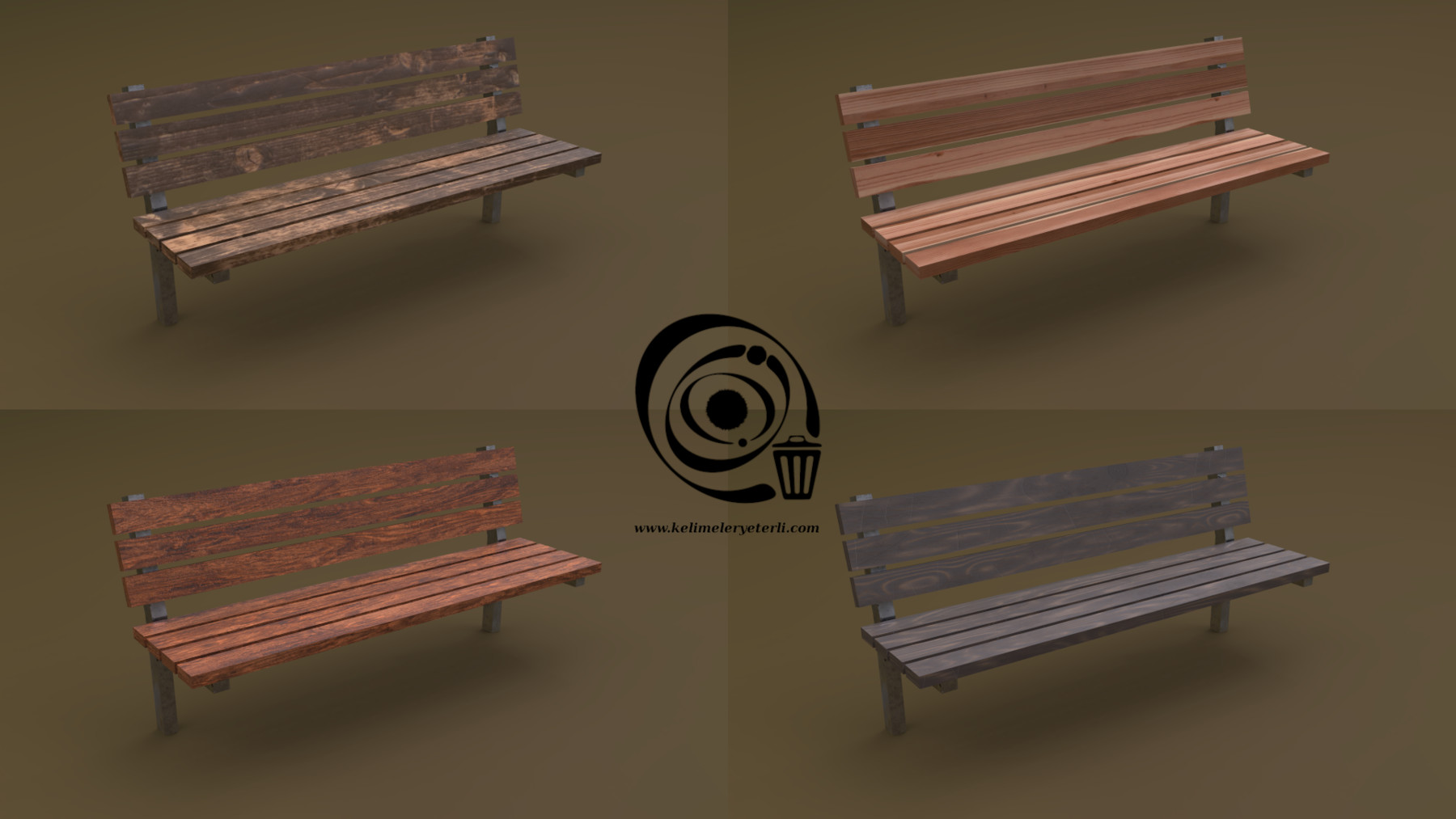 ArtStation - Bench 40 4in1 [4 PBR Texture 1 Model] | Resources