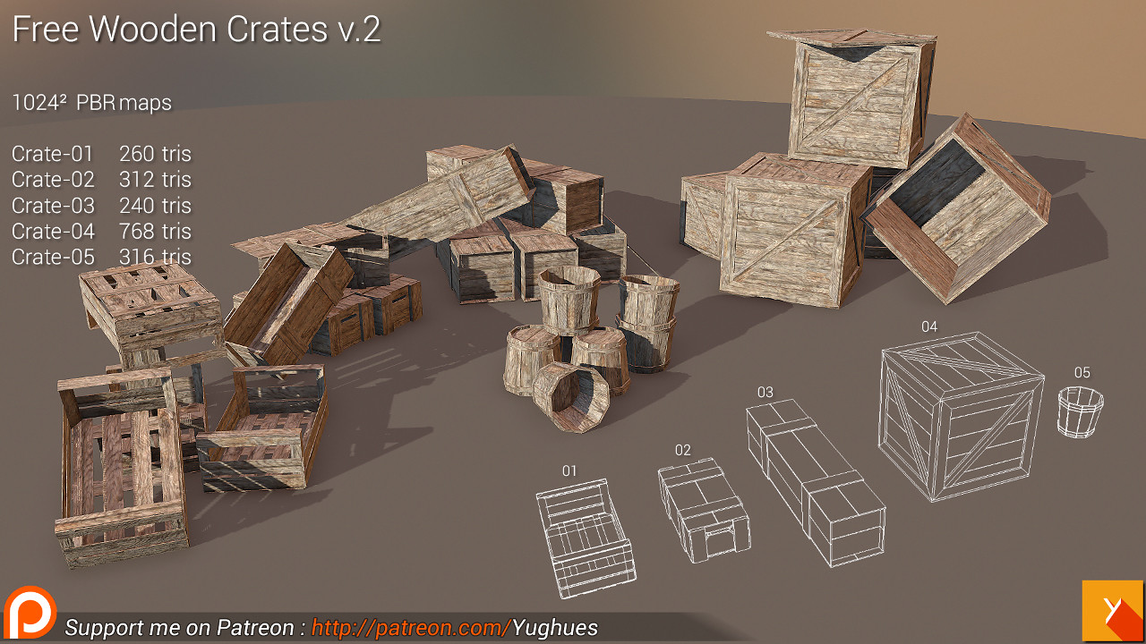 ArtStation - Yughues Free Wooden Crates | Game Assets