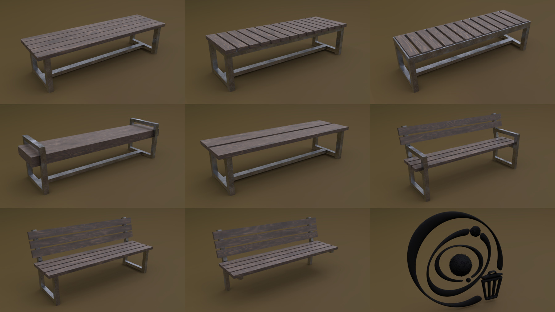 ArtStation - Bench Set 8M1T 04 | Resources