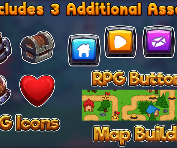 ArtStation - Cute RPG UI Kit | Game Assets