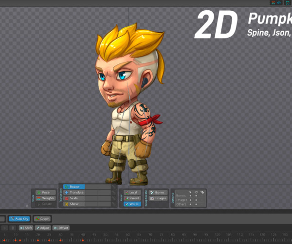 ArtStation - 2D Chibi Mercenary Game character (Spine) | Game Assets