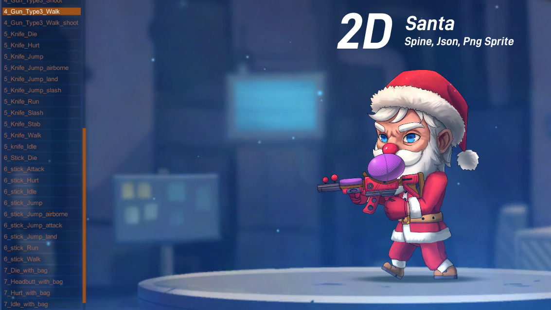 ArtStation - 2D Chibi Santa Game character (Spine) | Game Assets