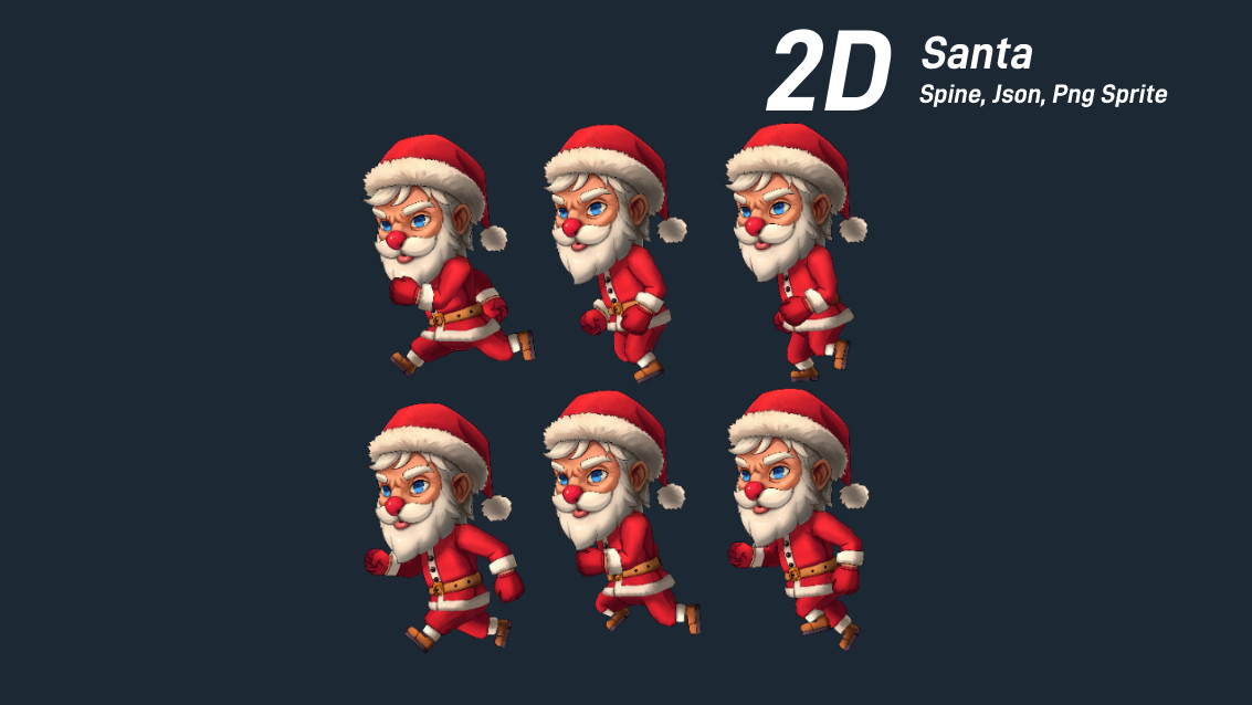 ArtStation - 2D Chibi Santa Game character (Spine) | Game Assets