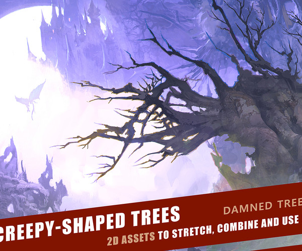 ArtStation - Creepy-Shaped Trees - 2D assets | Artworks