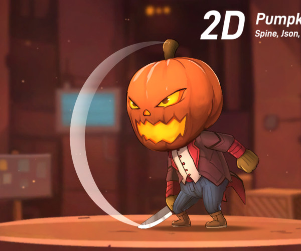 ArtStation - 2D Chibi Pumpkin Agent Game Character (Spine) | Game Assets