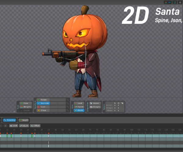 ArtStation - 2D Chibi Pumpkin Agent Game Character (Spine) | Game Assets