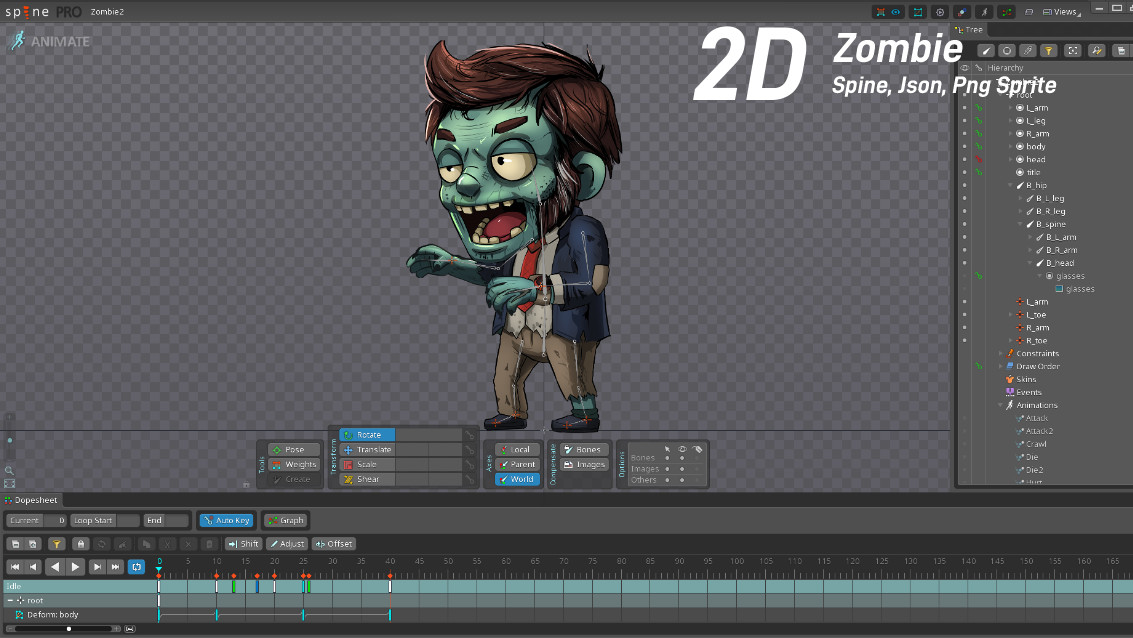 ArtStation - 2D Chibi Zombie Businessman | Game Assets