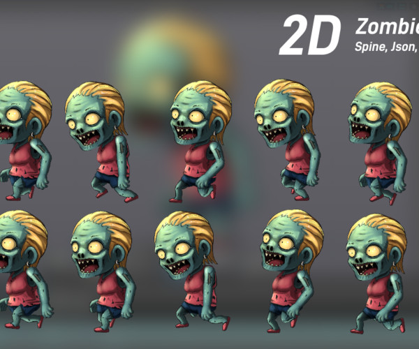 ArtStation - 2D Chibi Zombie Girl | Game Assets