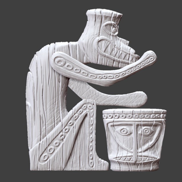 ArtStation - Tiki Drummer - 3D print STL | Resources