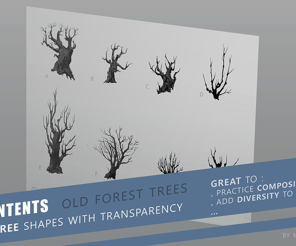 ArtStation - Old Forest Trees - 2D assets | Artworks