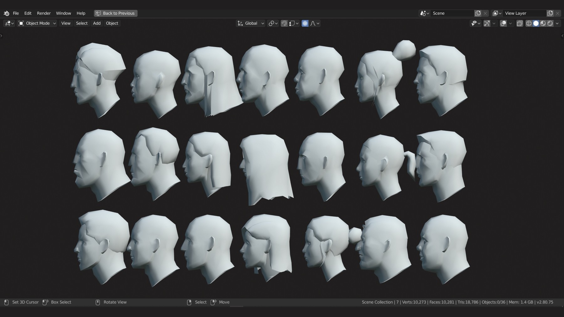 ArtStation - Low poly head base meshes pack | Resources