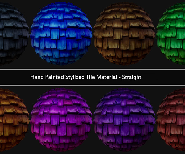 ArtStation - Hand Painted Stylized Tile Material - Straight | Game Assets