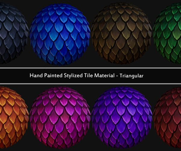 ArtStation - Hand Painted Stylized Tile Material - Triangular | Game Assets