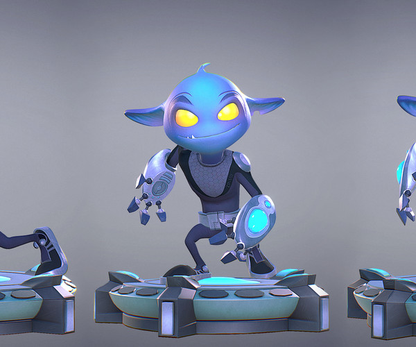 Artstation Alien Character Full Rig Game Assets