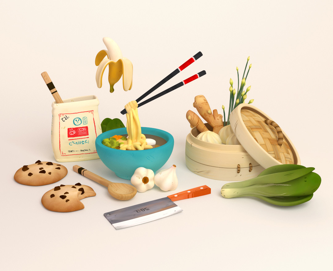 ArtStation - 15+ Hand-painted 3D Kitchen Assets | Game Assets
