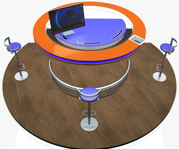 ArtStation - Virtual TV Studio Podium Desk Imac27 Ipad2 | Resources