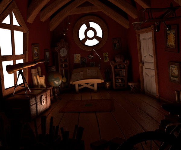 ArtStation - Attic Lighting breakdown | Tutorials