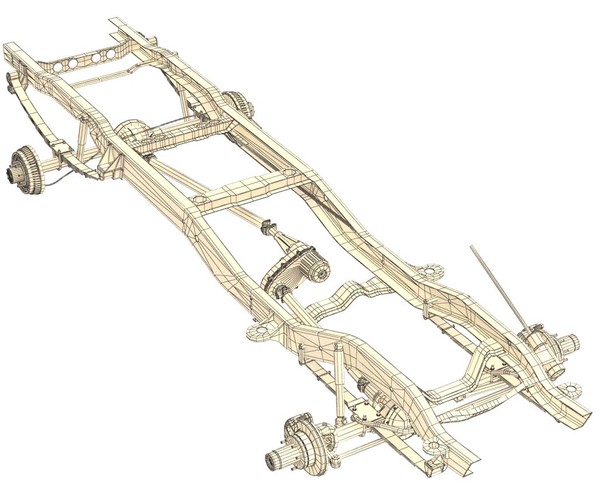 ArtStation - VINTAGE 4WD PICKUP TRUCK CHASSIS | Game Assets