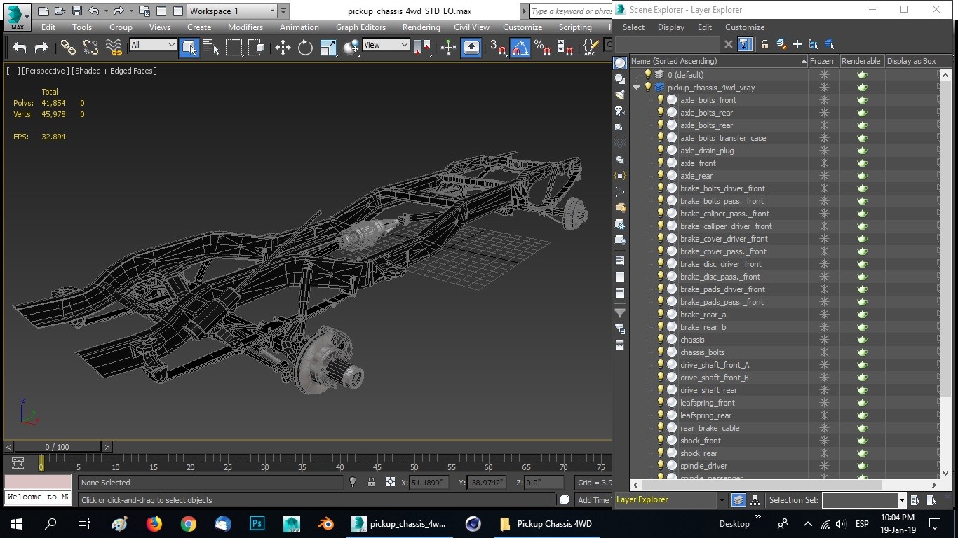 ArtStation - VINTAGE 4WD PICKUP TRUCK CHASSIS | Game Assets