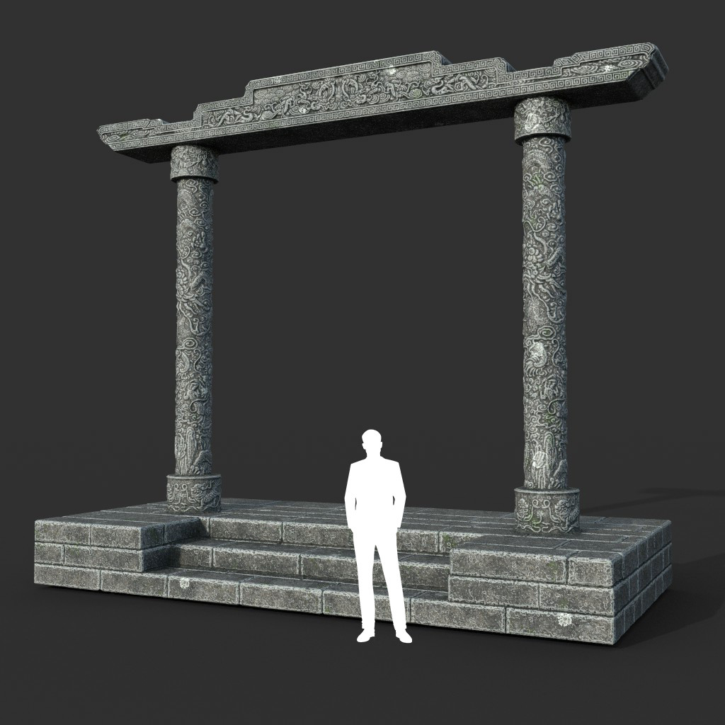 ArtStation - Low poly Ancient Dragon Temple Element Pack 02 | Game Assets