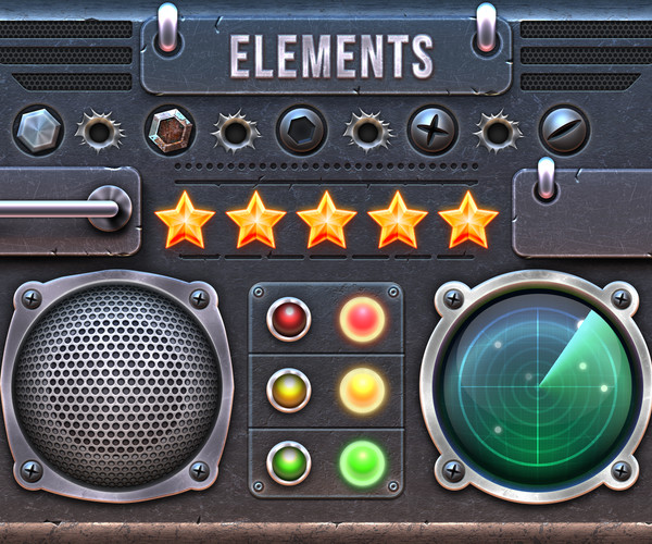 ArtStation - METALBAJA - Military Game GUI Kit | Game Assets