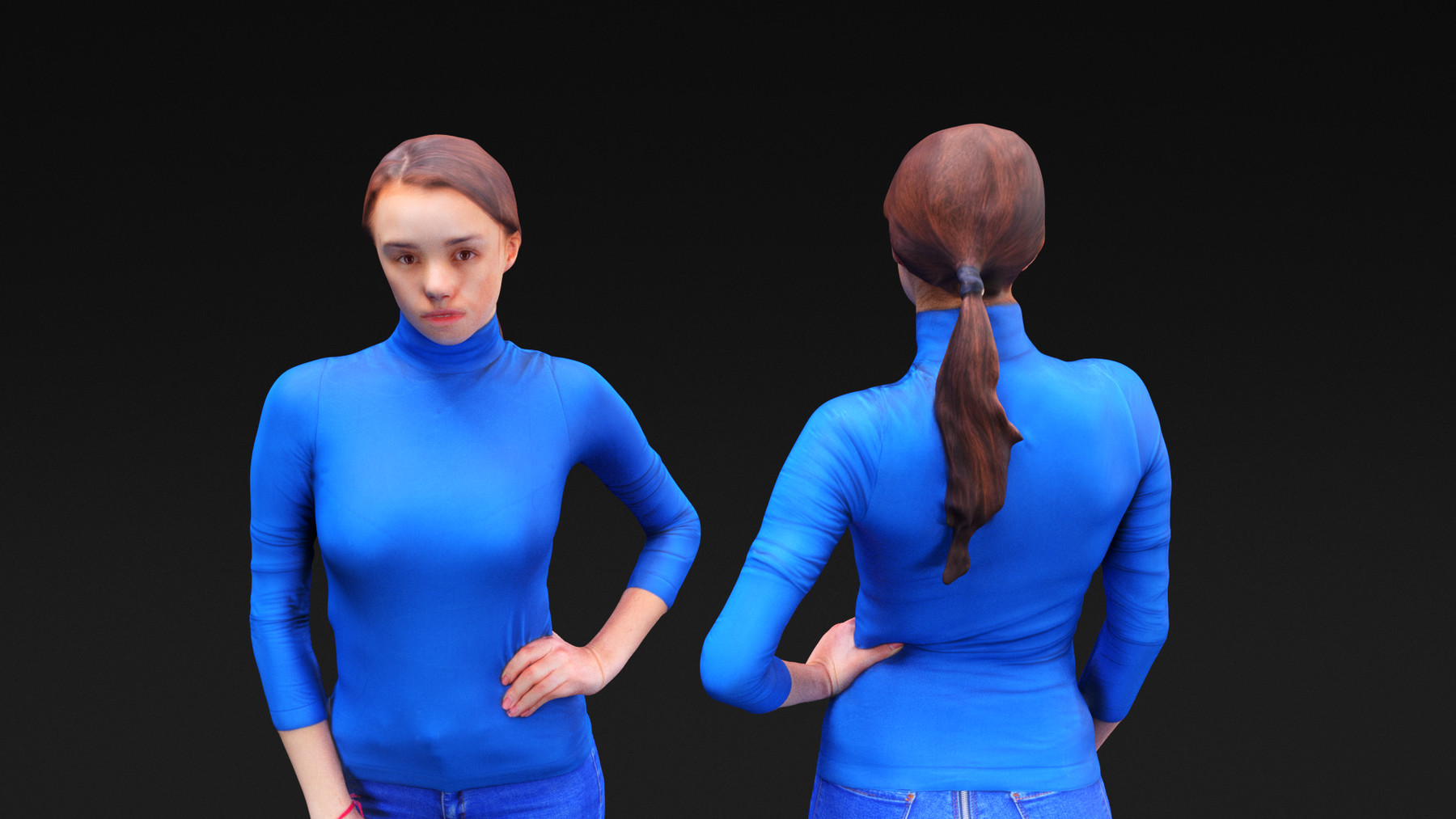 ArtStation - Woman in blue jeans | Game Assets