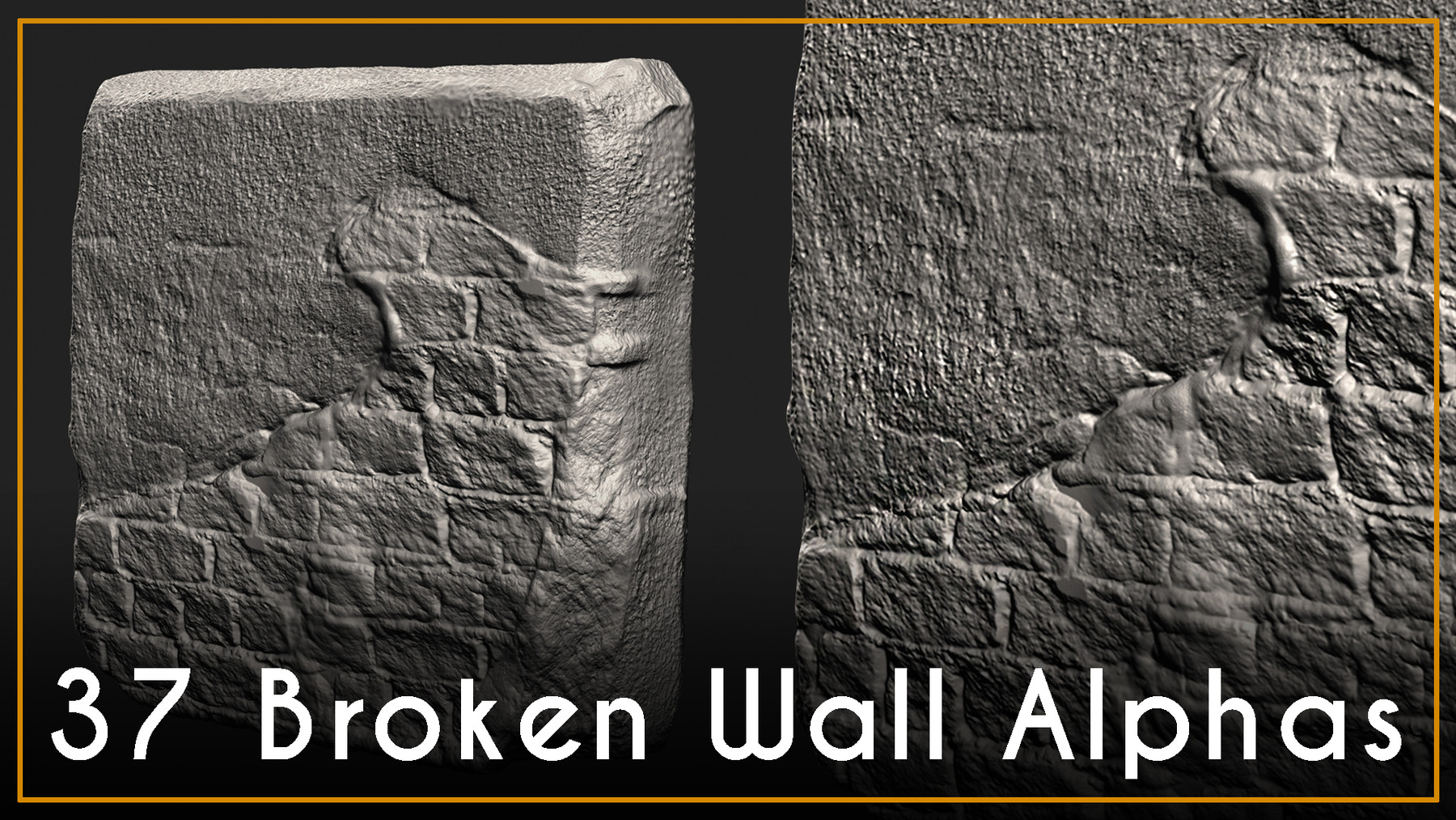 ArtStation - Broken Wall Alphas + Tutorial + References | Brushes