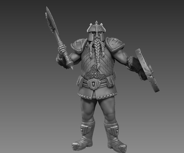 ArtStation - Dwarf Warrior 3D Print Ready - .ZPR, .OBJ, .STL files ...