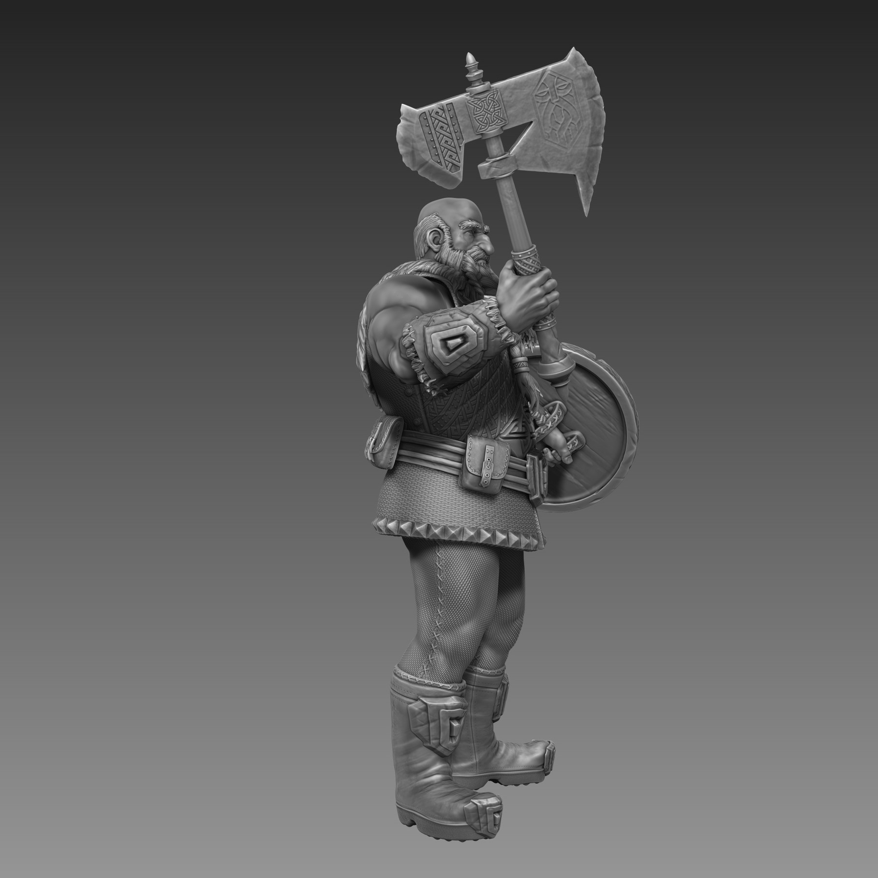 ArtStation - Dwarf Warrior 3D Print Ready - .ZPR, .OBJ, .STL files ...
