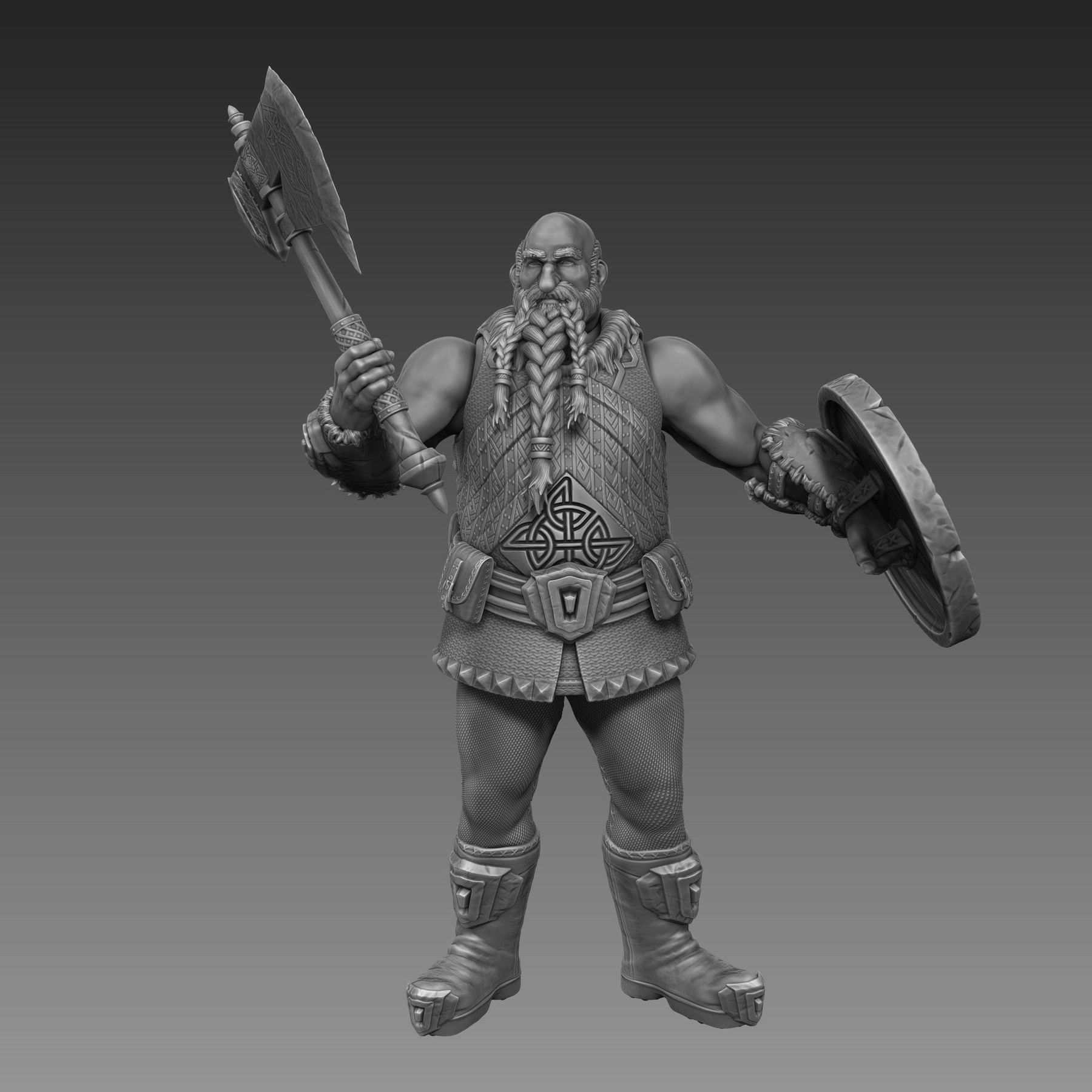 ArtStation - Dwarf Warrior 3D Print Ready - .ZPR, .OBJ, .STL files ...