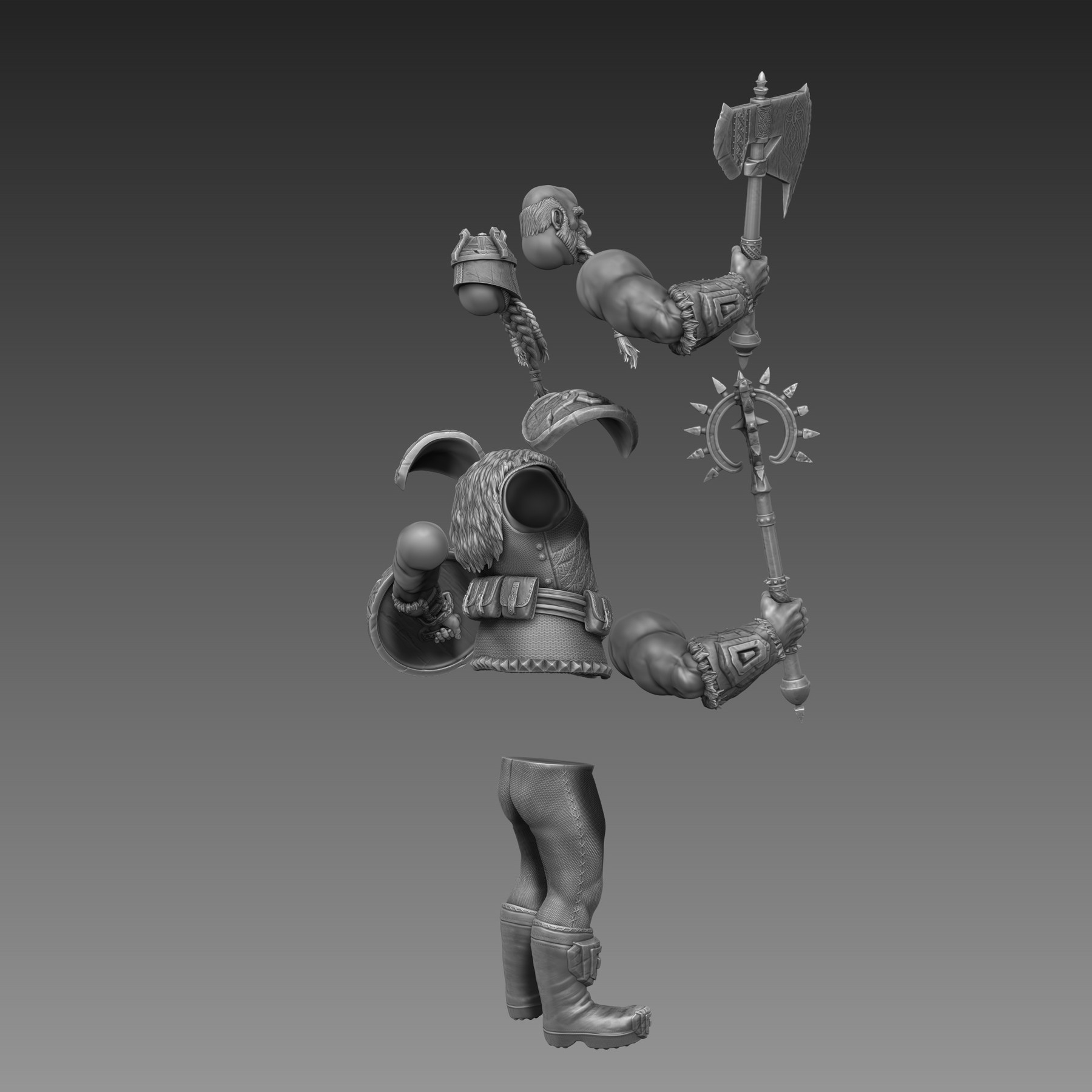 ArtStation - Dwarf Warrior 3D Print Ready - .ZPR, .OBJ, .STL files ...