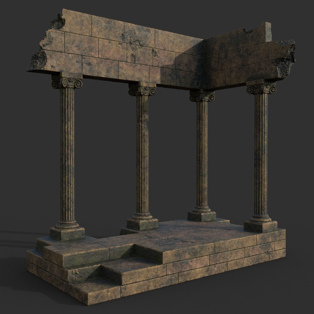 ArtStation - Low poly Ancient Roman Ruin Construction Pack 02 - Brown ...