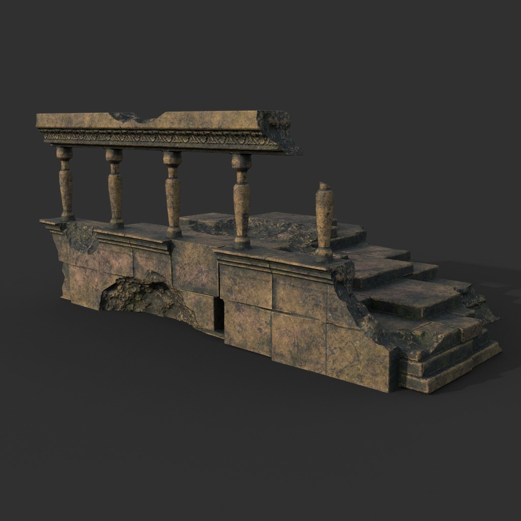 ArtStation - Low poly Ancient Roman Ruin Construction Pack 02 - Brown ...