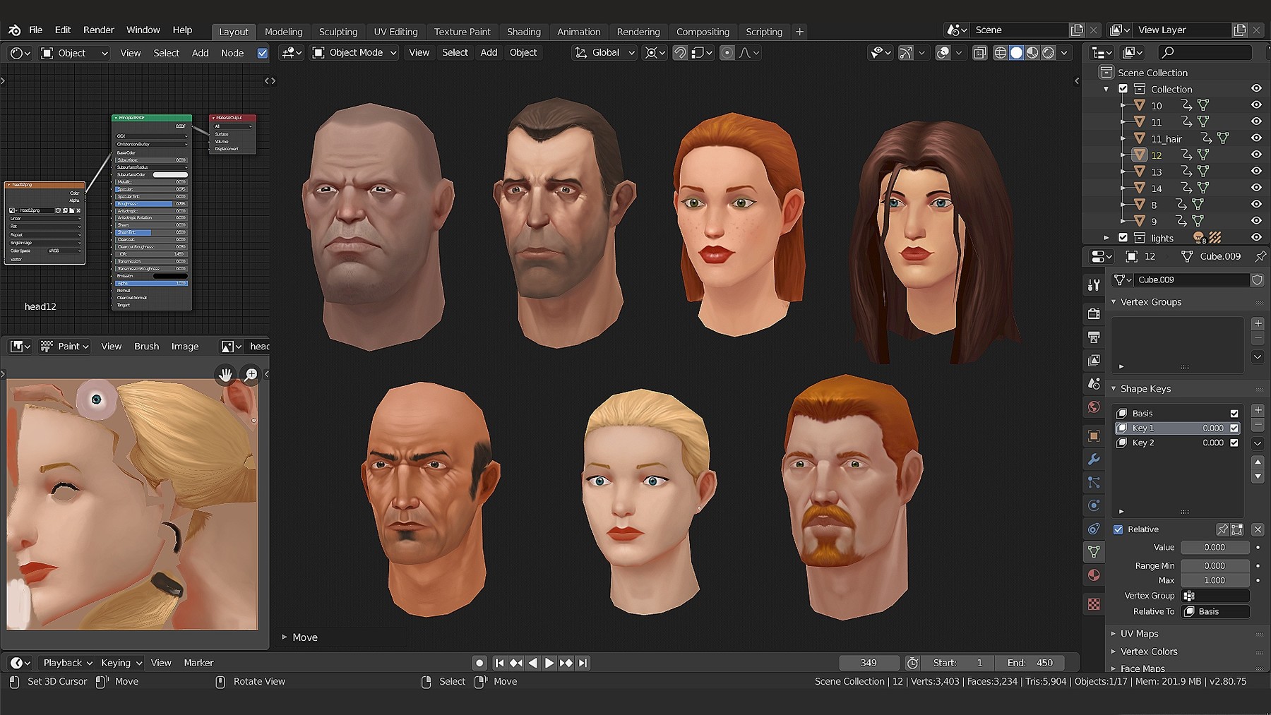 ArtStation - Low poly heads+textures 2 | Game Assets
