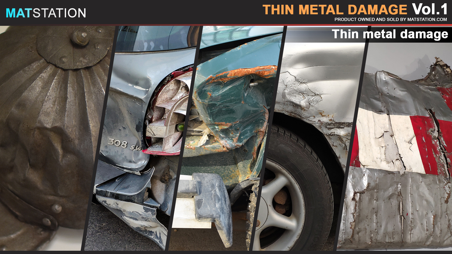ArtStation - Photo Pack - Thin Metal Damage - Vol.1 | Resources