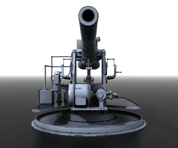 ArtStation - QF 120mm Mk VIII naval gun | Game Assets