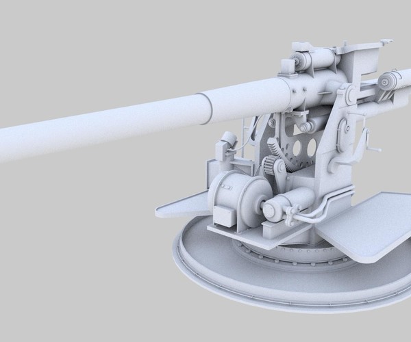 ArtStation - QF 120mm Mk VIII naval gun | Game Assets