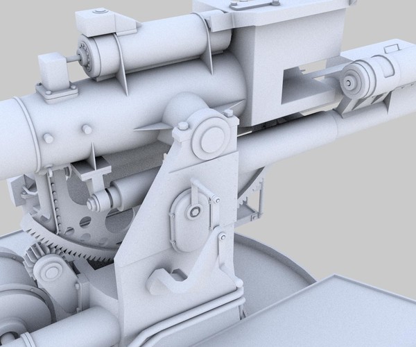 ArtStation - QF 120mm Mk VIII naval gun | Game Assets