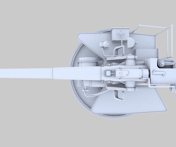 ArtStation - QF 120mm Mk VIII naval gun | Game Assets