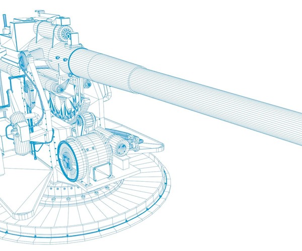 ArtStation - QF 120mm Mk VIII naval gun | Game Assets