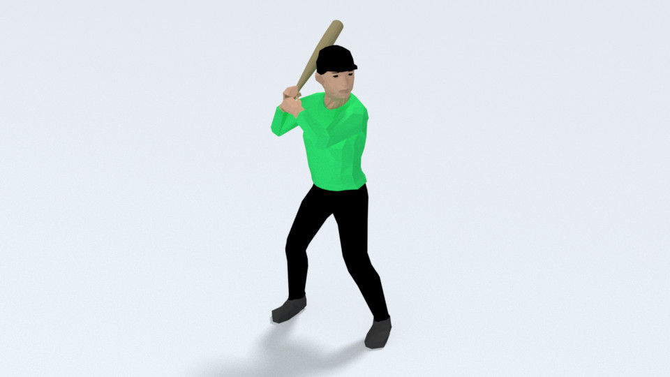ArtStation - Low Poly Kid Playing Baseball | Resources