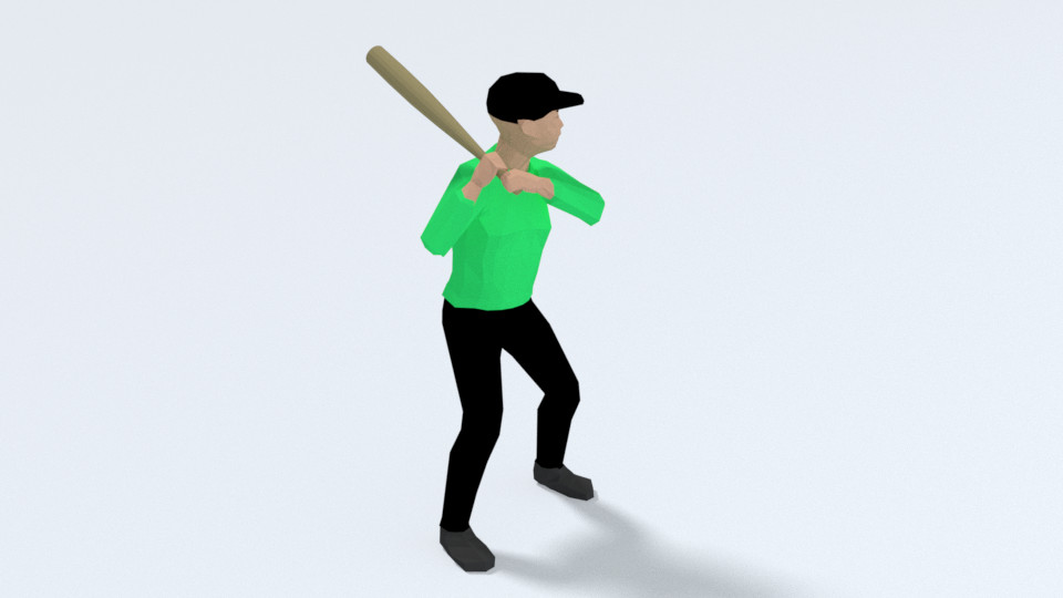 ArtStation - Low Poly Kid Playing Baseball | Resources